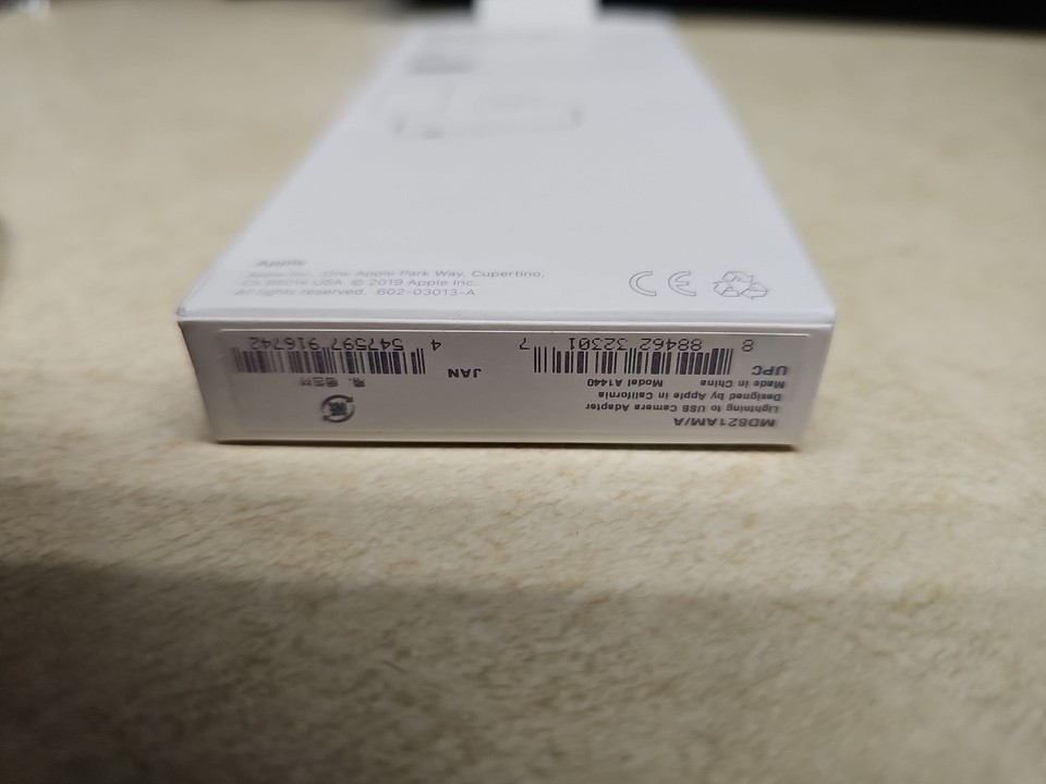 Genuine Apple Lightning to USB Camera Adapter MD821AM/A A1440 | eBay
