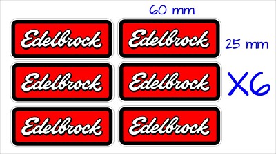 Edelbrock Stickers matt black SIX (6) 60 x 25 mm each | eBay
