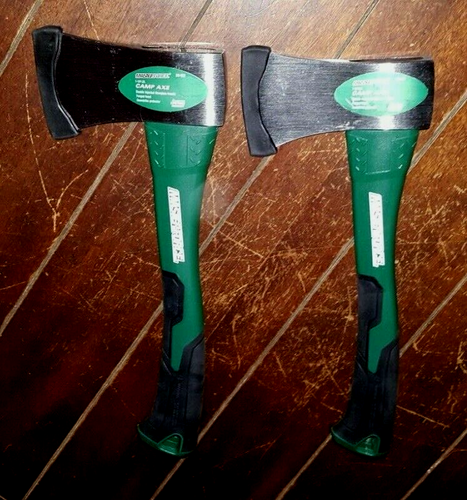 2 x Master Force 1-1/4 lb Camp Axes ~Forged Head w/Fiberglass Handle ...