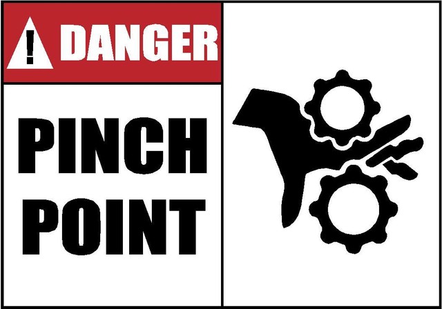 DANGER PINCH POINT WARNING DECAL SAFETY SIGN STICKER OSHA | eBay