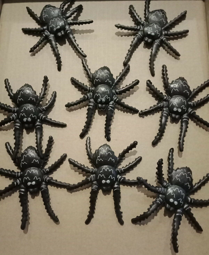 8 x Plastic Bendable Legs Spiders 11cm Long Insect Party Bag Favours ...