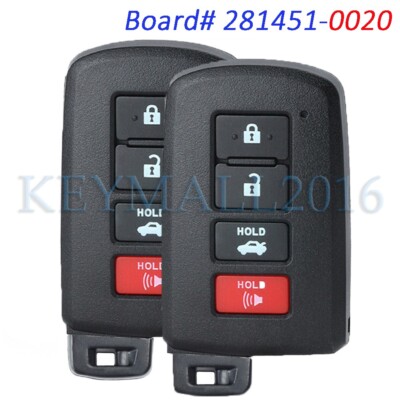 2 281451-0020 Smart Remote Key Fob for Toyota Avalon Camry Corolla 314 ...