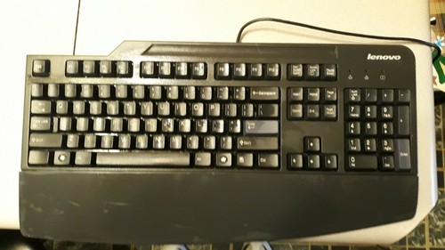 (4)Genuine Lenovo KU-0225 Wired USB Keyboards104 Keys English Black Pre ...