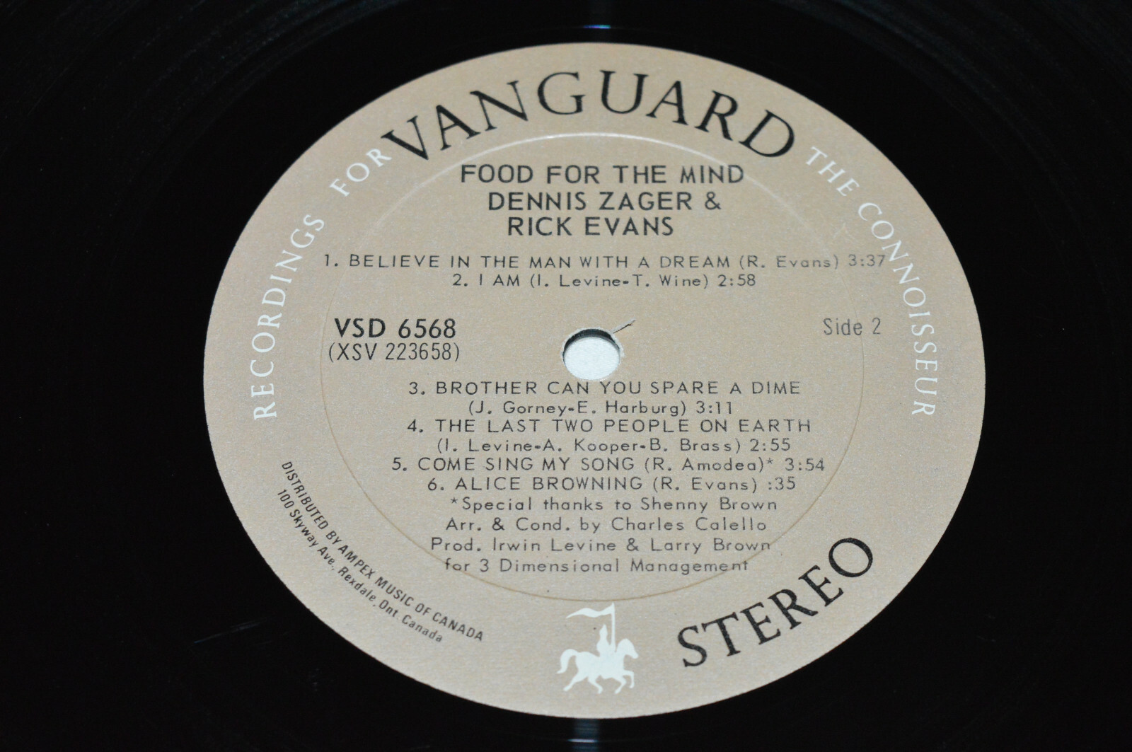 ZAGER & EVANS Food For the Mind LP 1971 Folk Rock Dennis Rick Vanguard ...