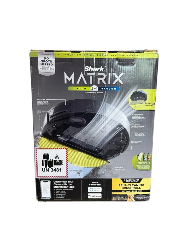 Open Box / Shark MATRIX 2-in-1 Self-Empty Robot Mop & Vacuum UR2450WS ...