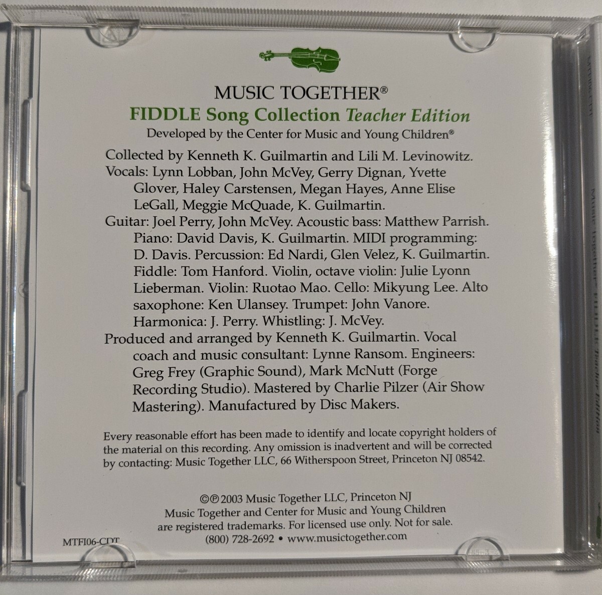 Music Together Fiddle Teacher Edition CD MTF106-CDT | eBay