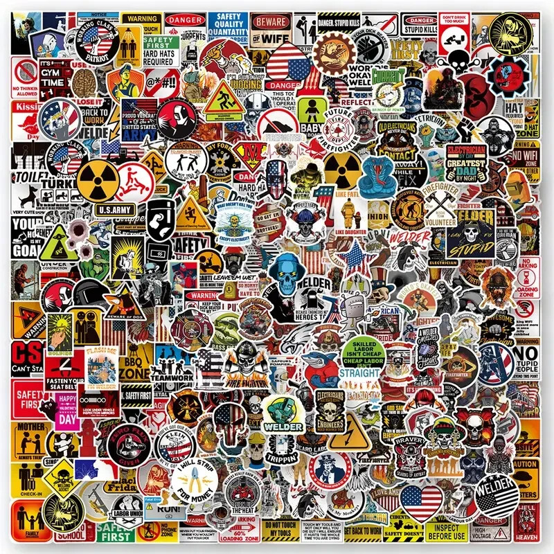 300pcs Funny Hard Hat Stickers for Tool Box Helmet, Vinyl Sticker for ...