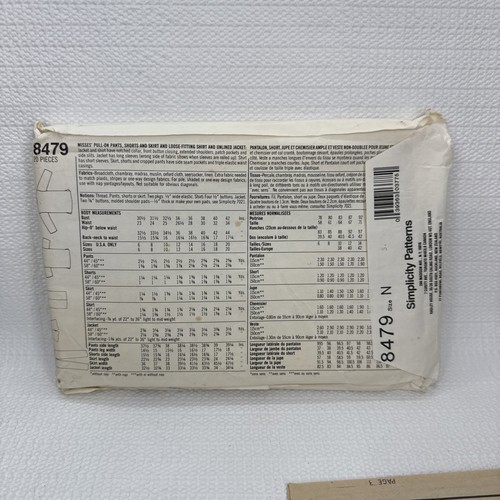 Simplicity 8479 Misses Jacket Pants Shorts Skirt Shirt Pattern 10-14 ...