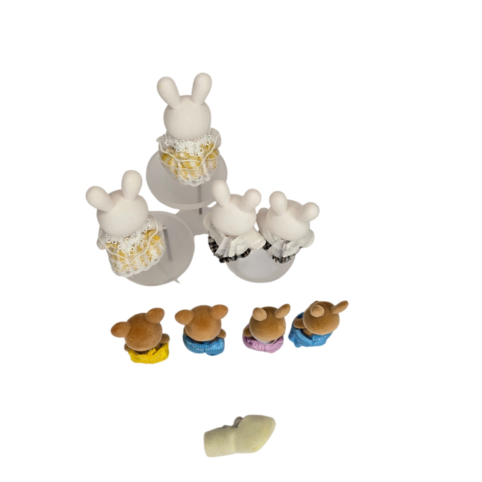 Lot of 9 Sylvanian Calico Critters Figures Rabbit & Bears Plus A Baby Husky
