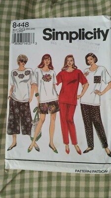 Simplicity 8448 size 26W to 32W Skirt Pants and Top uncut | eBay