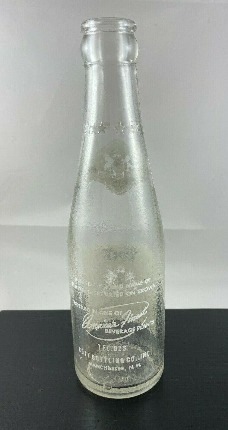 VINTAGE COTT BOTTLING CO. Clear ACL Bottle 7oz - 8" | eBay