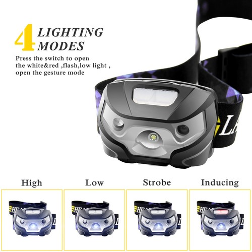1x Outdoor Camping Rechargeable LED Headlamp Head Torch With USB ...