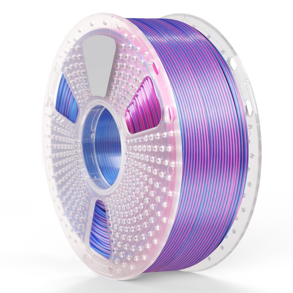 SUNLU 1.75MM Dual Color Shiny PLA+ Filament Silk Red Blue 1KG Spool (2 ...