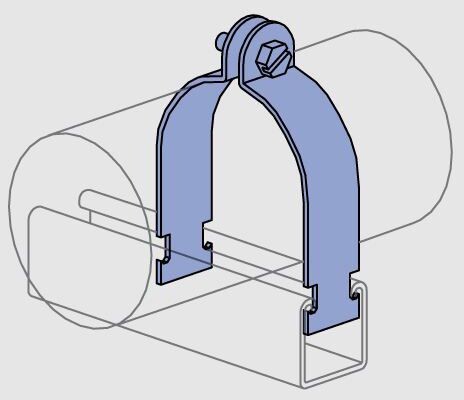 UNISTRUT P1119-HG, Pipe Clamp, 3", 3.5" OD, 800 Lb, HDG, 12 Gauge Steel ...