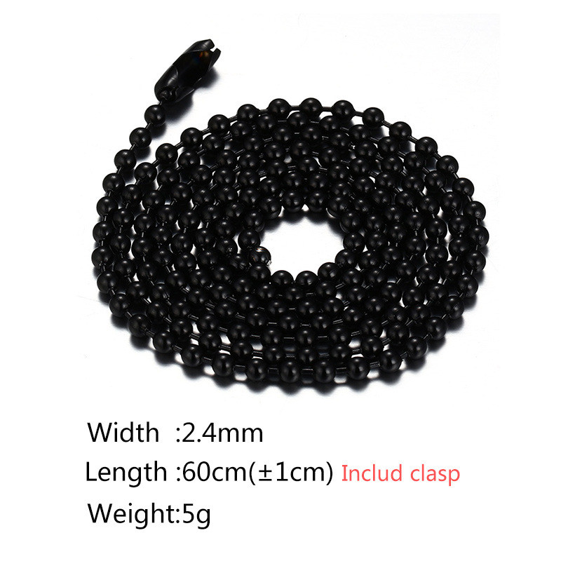 60cm Silver/Gold/Black Clavicle Stainless Steel Ball Chain Women's ...