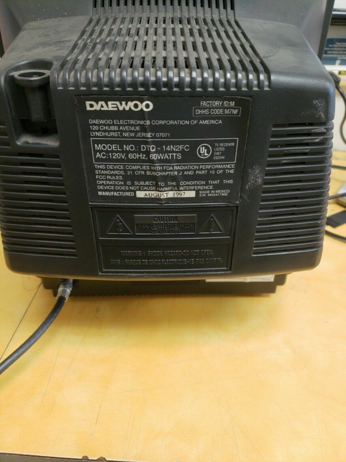 Daewoo 13” CRT color Television model DTQ--14N2FC With REMOTE | eBay