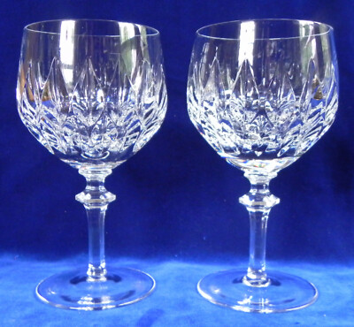 2 Gorham "La Scala" Crystal Water Goblets, 6 1/2" Glasses 9 oz, Cut ...