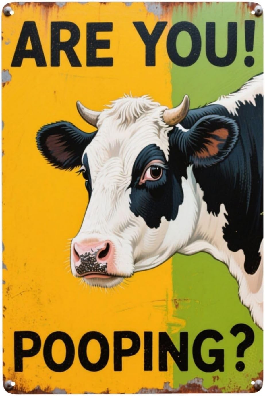 Funny Cow Are You Pooping Sign House Decoration Tin Sign for Bathroom ...