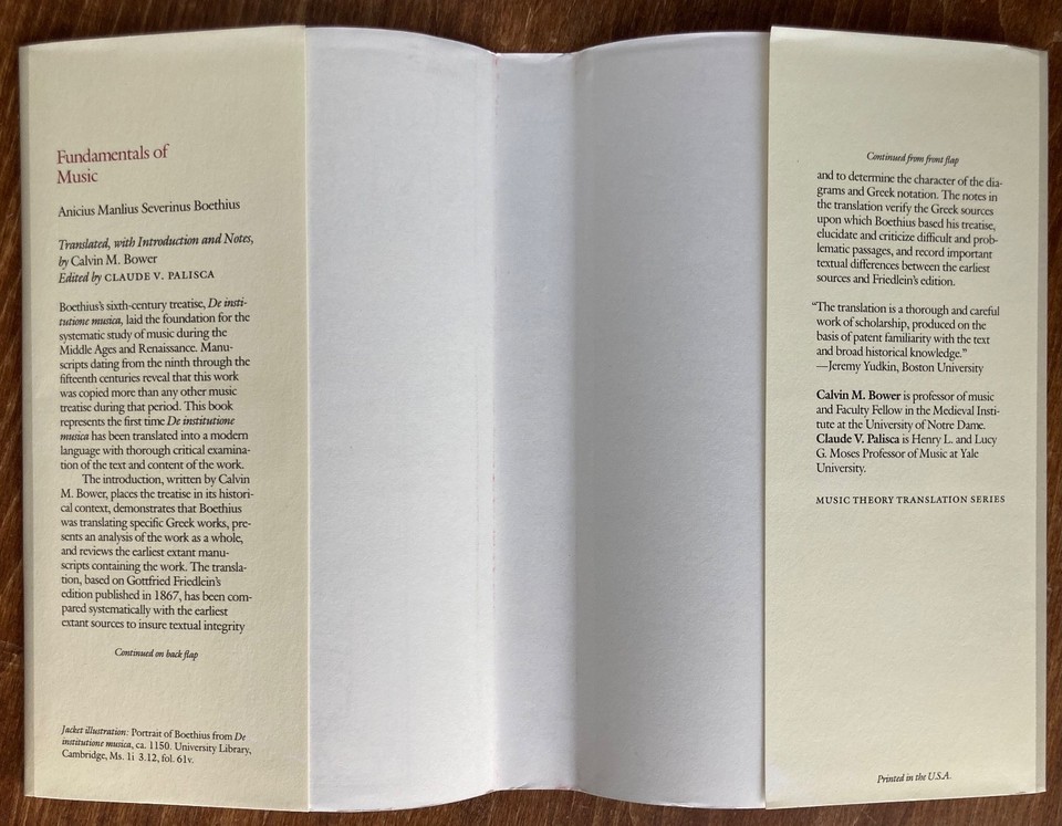 Fundamentals of Music, Anicius Manlius Sverinus Boethius, Calvin M ...
