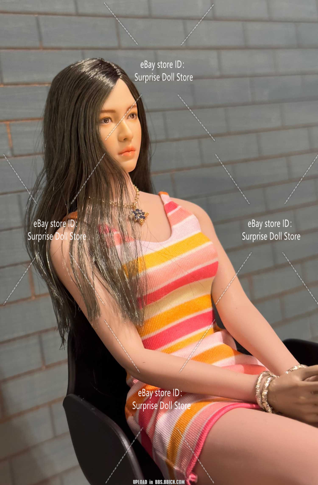 SDH042A 1/6 Asian Black Hair Beauty Girl Head Sculpt For 12"Female PH ...