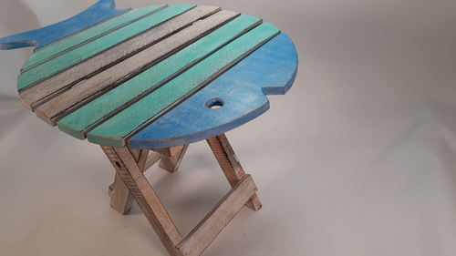 Driftwood Nautical Fish Beach Sea Folding Travel Small Bright Table ...