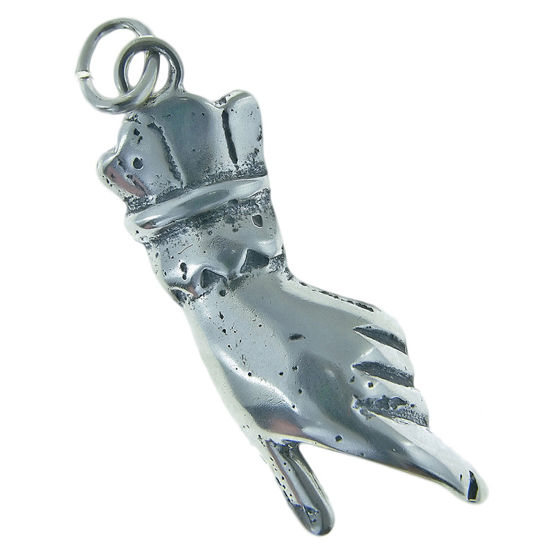 Solid sterling silver GLOVED HAND MILAGRO charm (M-43) | eBay