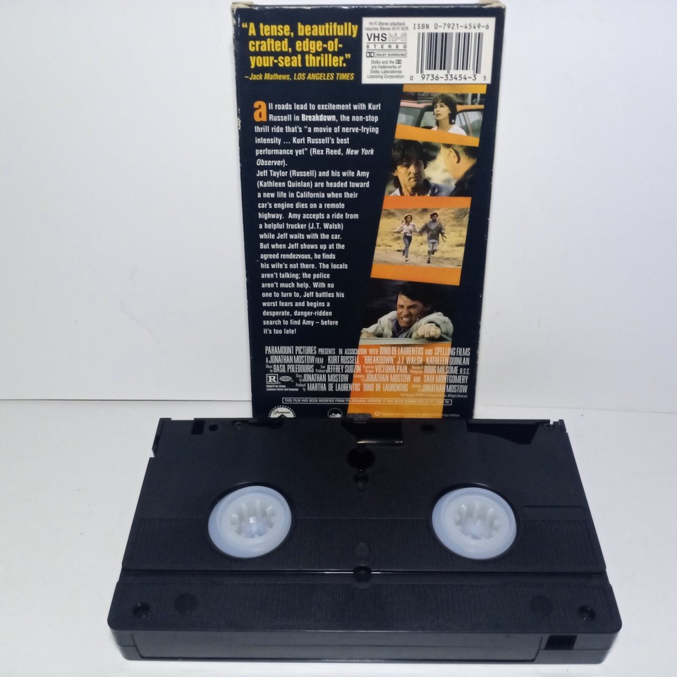 Breakdown VHS VCR Video Tape Movie Used Kurt Russell, Kathleen Quinlan ...