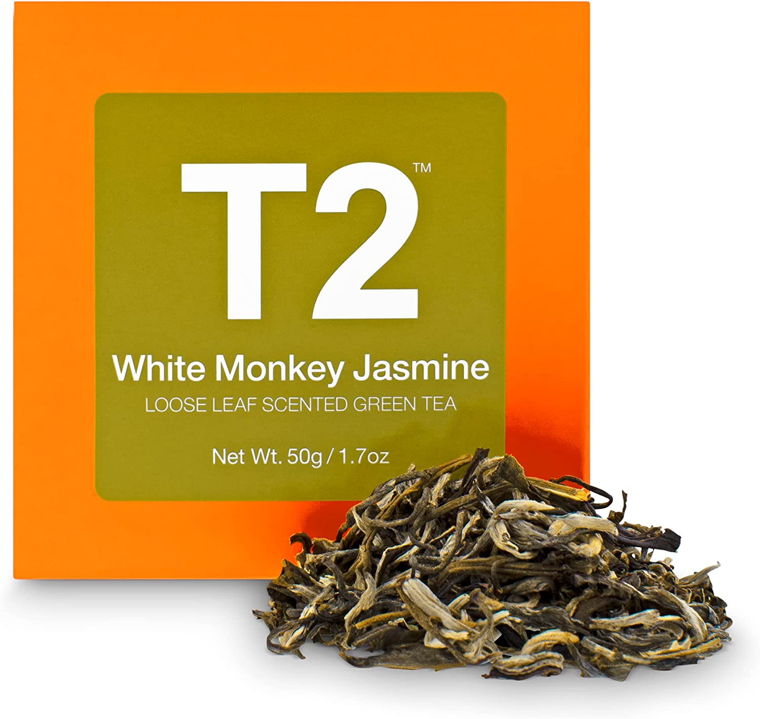 T2 White Monkey Jasmine Green Tea, Loose Leaf Green Tea in Gift Cube ...