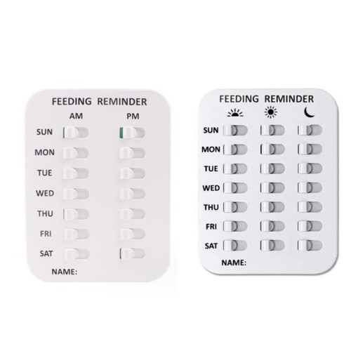 Magnetic Pet Feeding Reminder Green Daily Indication Chart Food Storage ...