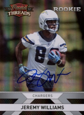 JEREMY WILLIAMS 2010 Panini Threads Holofoil Autograph AUTO RC #240 ...