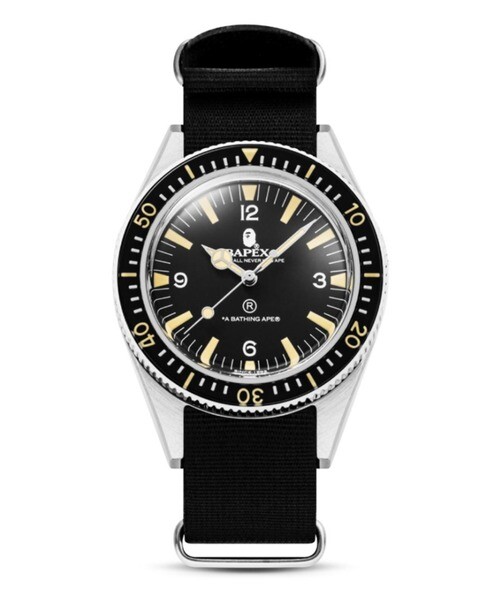 A Bathing Ape BAPE CLASSIC TYPE 1 BAPEX Black Wrist Watch A Bathing Ape BAPE CLASSIC TYPE 1 BAPEX Black Wrist Watch