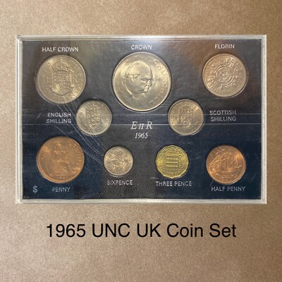 1965 Elizabeth II, UK Mint 9 x Coin Set (Churchill) 1965 Unc | eBay ...