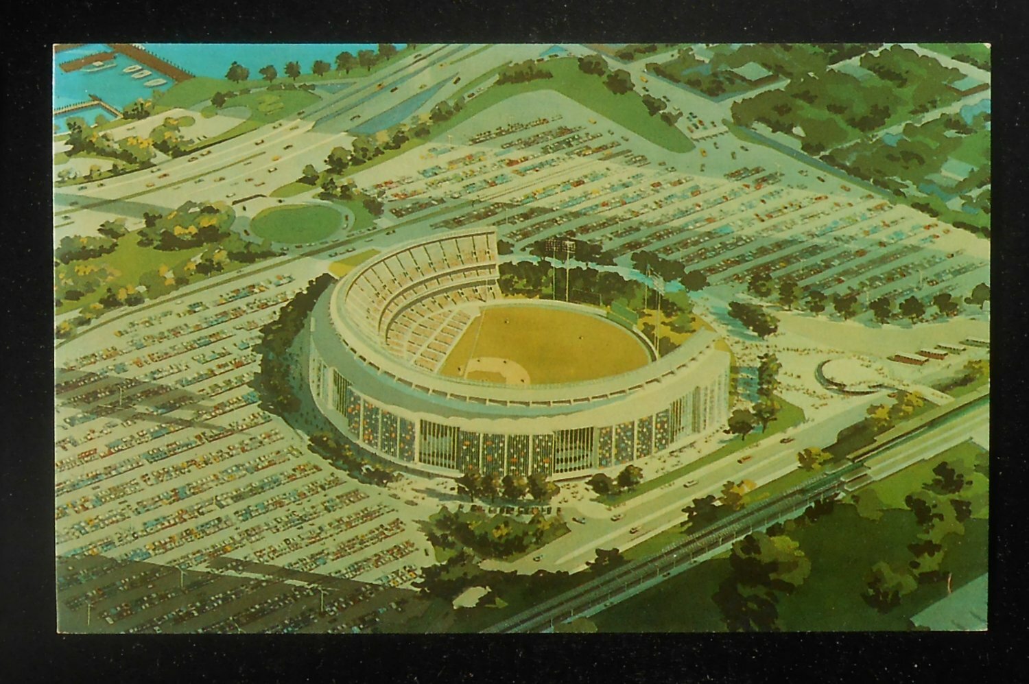 1963 Aerial Artist Sketch William A. Shea Stadium Baseball Football ...