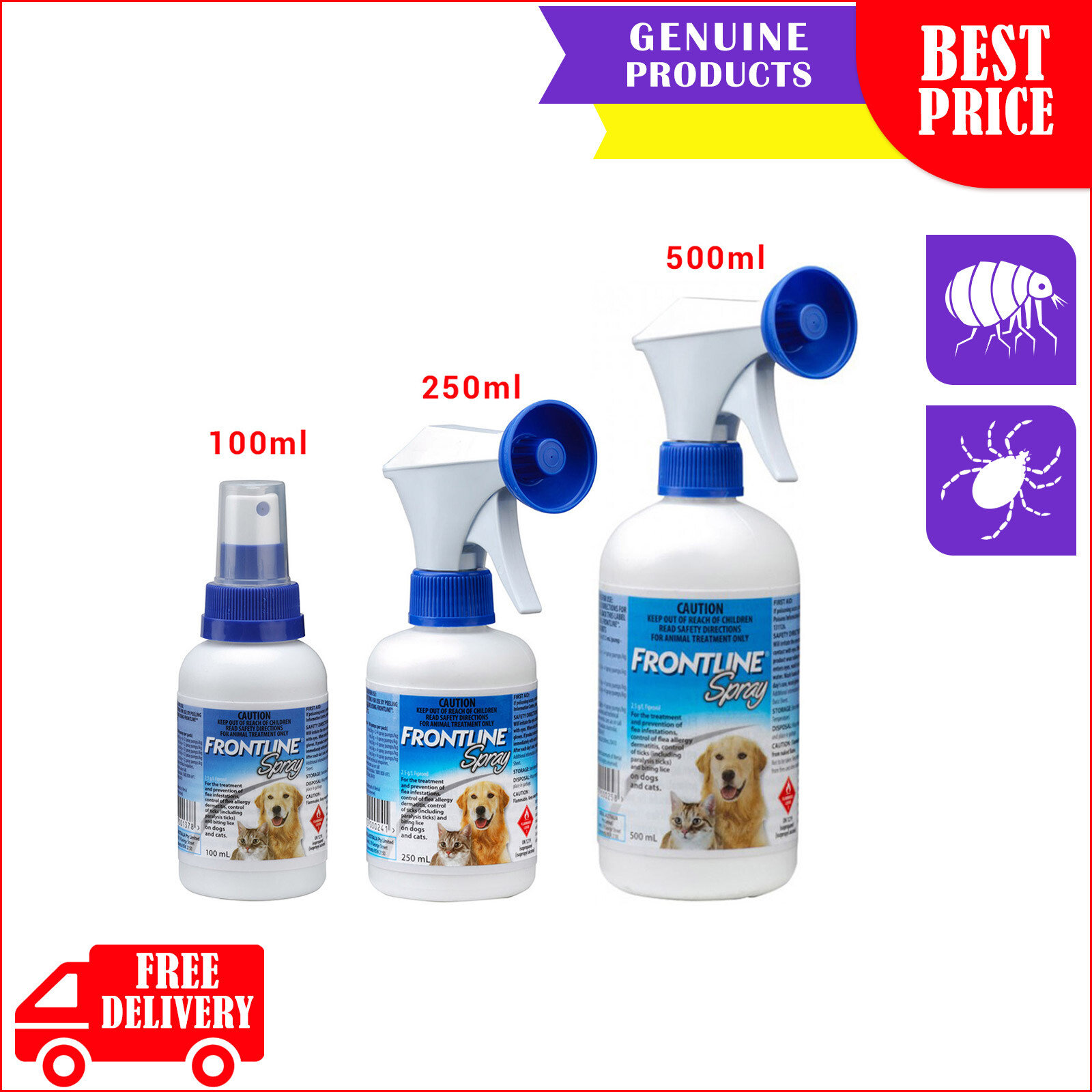 FRONTLINE SPRAY for Dogs and Cats Best Flea and Tick treatment for Dogs ...