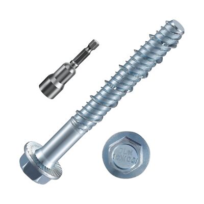 1/2" x 3" Zinc Plated Large Diameter Concrete Screw for Anchoring to ...