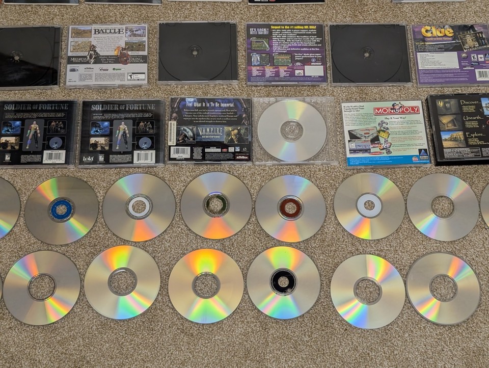 Vintage PC Computer Game Lot RPG FPS Age of Empires Vampire Free Space ...