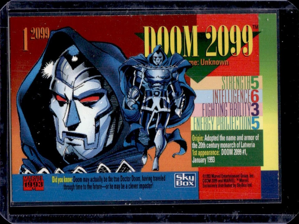 1993 Skybox Marvel Universe Doom 2099 Red Foil #1 | eBay