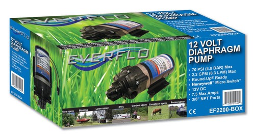 (4) EVERFLO EF2200 12 Volt 2.2 GPM Diaphragm Water Pump 70psi Sprayer ...