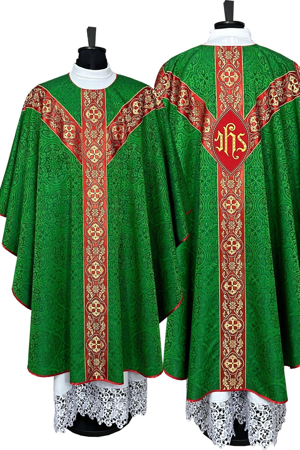 Green Semi Gothic Chasuble with a matching inner stole | eBay