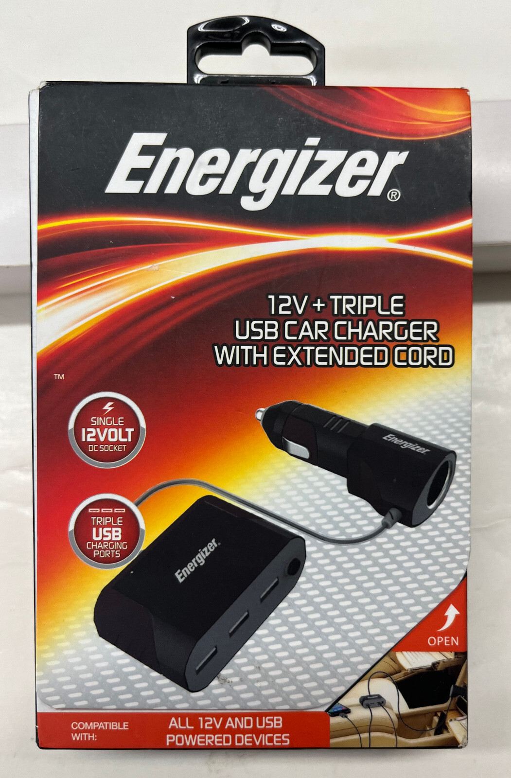 Energizer 12V + Triple USB Car Charger w/Extended Cord (ENG-12V007) | eBay