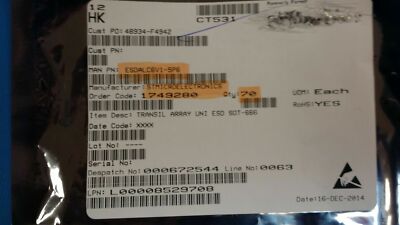 ESDALC6V1-5P6, ST Micro, TVS Diode, 5VWM, 14VC, SOT666, Lot of 5 | eBay