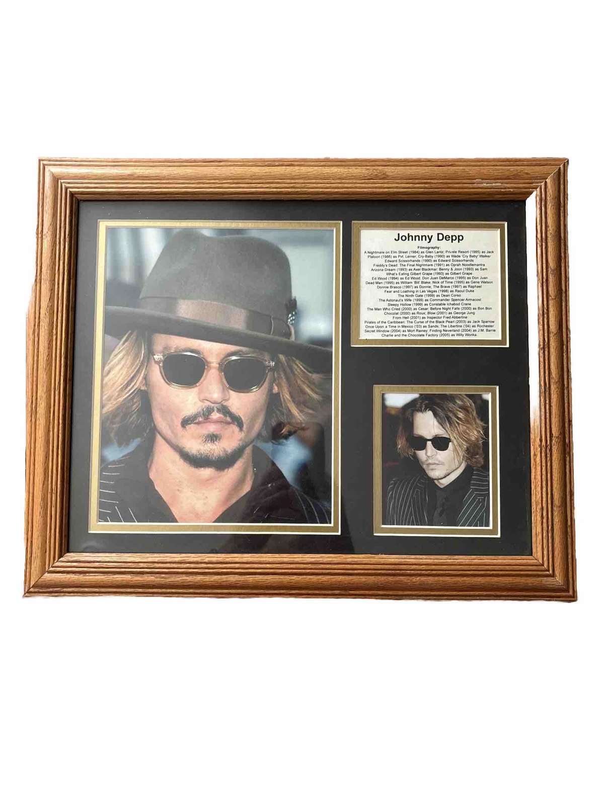 2005 Vintage Johnny Depp Photo Filmography Oak Frame/glass 11 x 14 | eBay