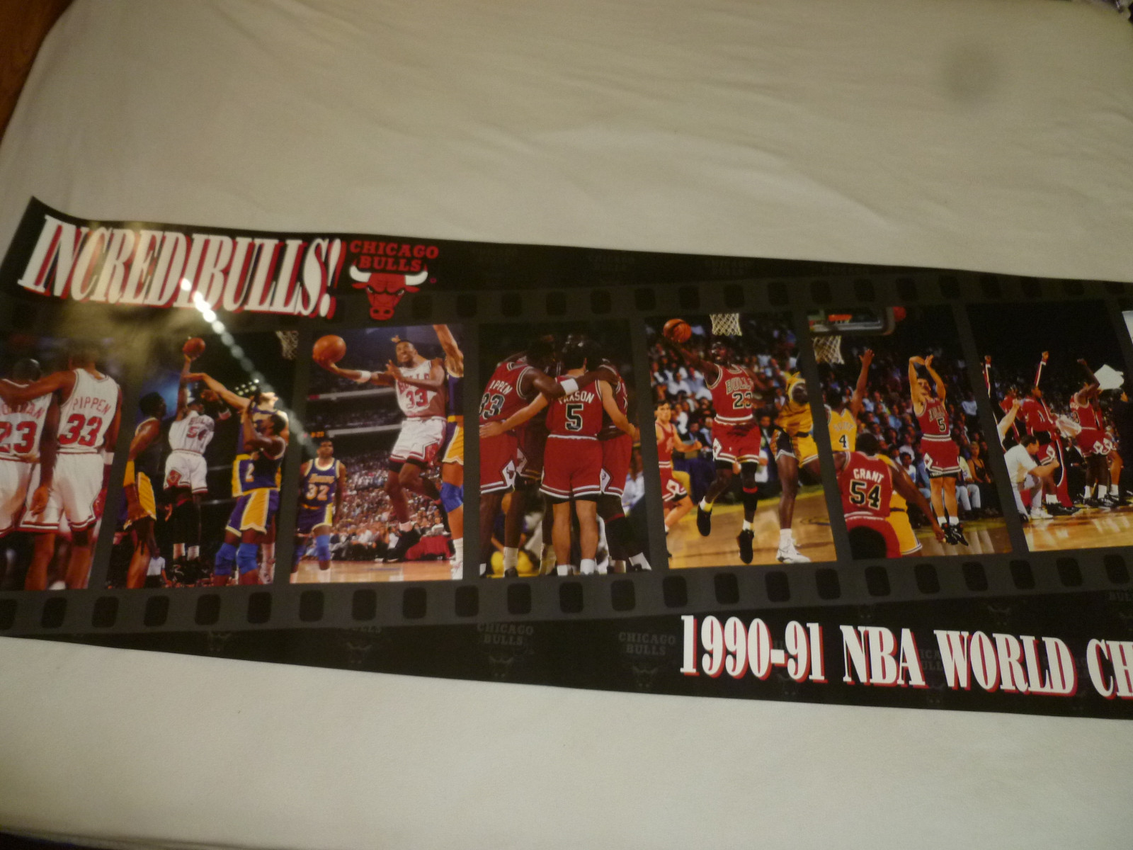 RARE INCREDIBULLS CHICAGO BULLS 1990-91 NBA CHAMPS POSTER MICHAEL ...