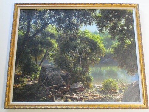 LARGE BILL HUGHES ORIGINAL OIL PAINTING REALISM LANDSCAPE AMERICAN ...