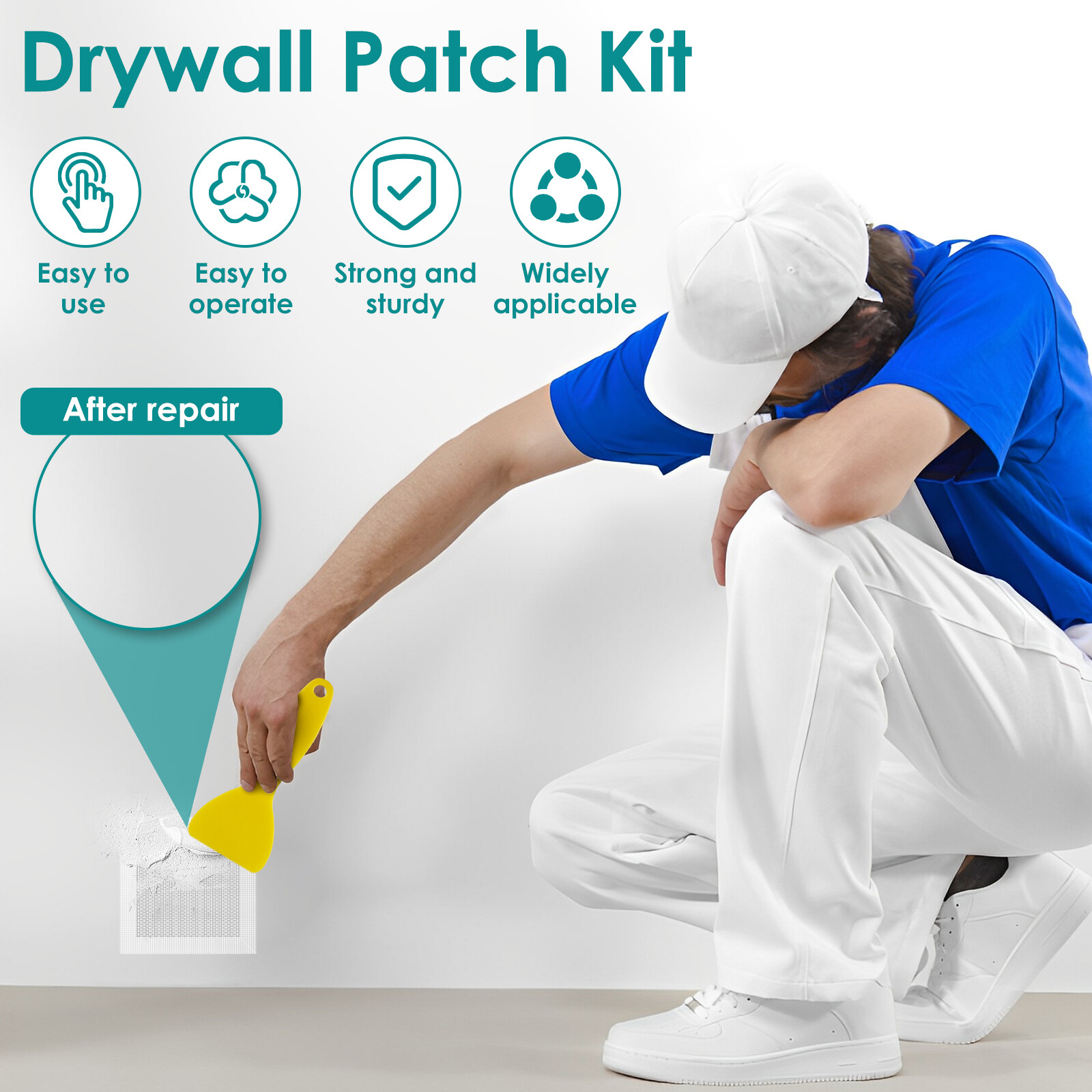 21X Wall Drywall Repair Kit 2/4/6/8" Fiberglass Mesh Crack Patch Self ...