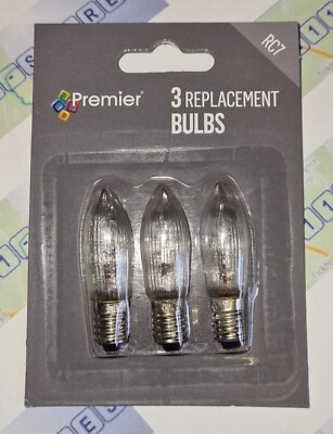 Premier 3 x Replacement Screw In Candle Welcome Bridge Bulbs 34V 3W ...