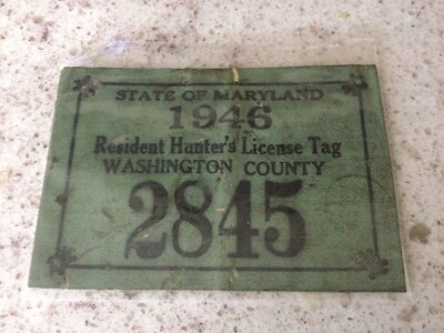 1946 Maryland Hunting License From Washington County | eBay