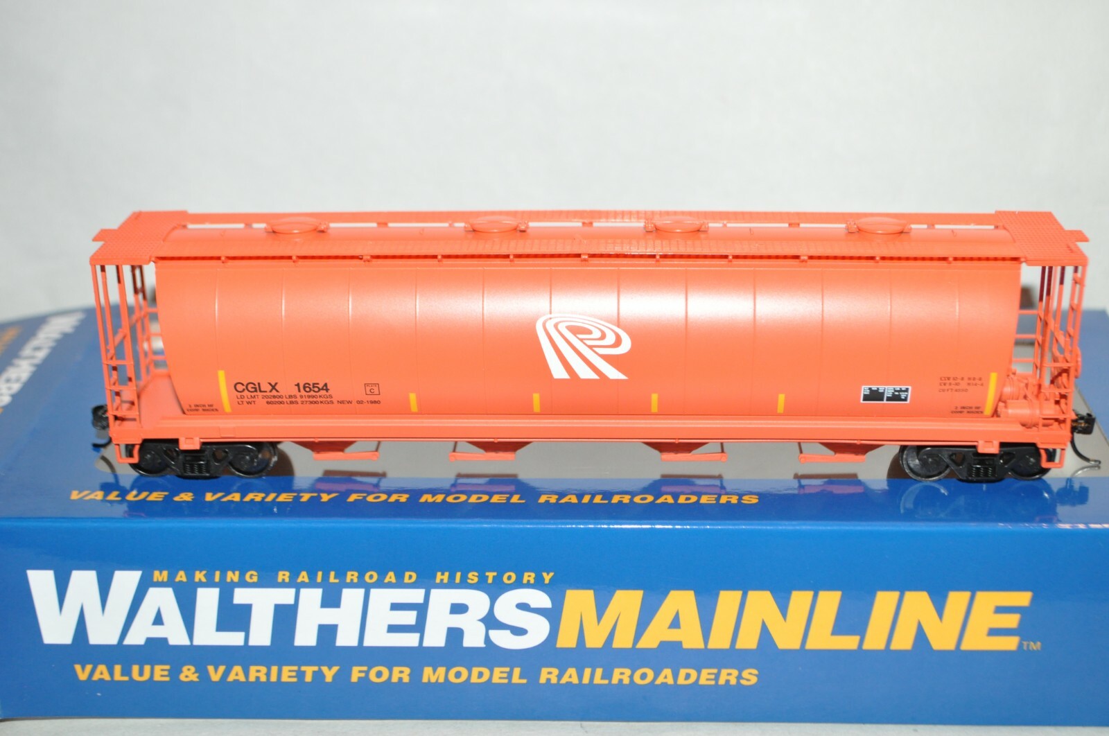 Potash Corp. 59' Cylindrical Hopper #1654 HO - Walthers #910-7379 for ...