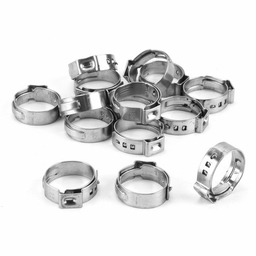 130Pcs 304 Stainless Steel Single Ear Hose Clamps Assortment Rings 6 ...