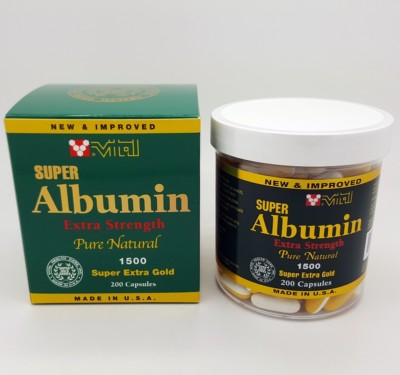 New & Improved Super Albumin Extra Strength Pure Natural 1500 mg 200 ...